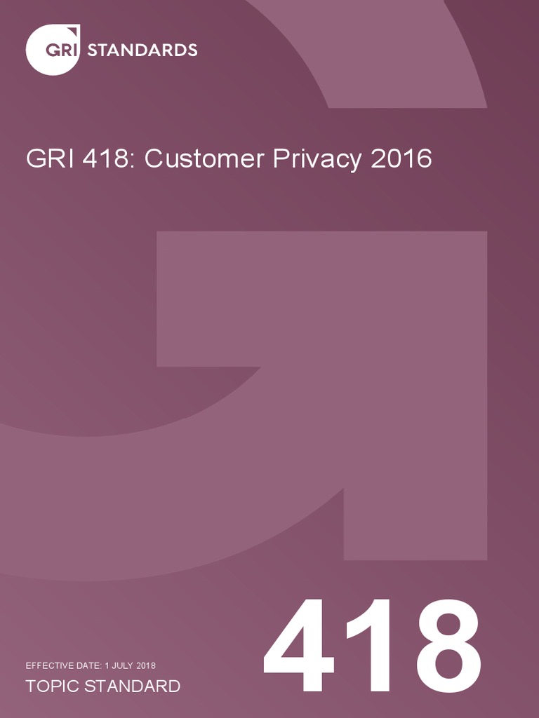 GRI 418 - Customer Privacy 2016 | PDF