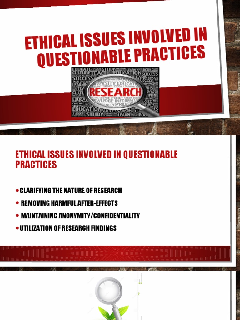 Ethical Issues Involved in Questionable Practices | PDF | Informed ...