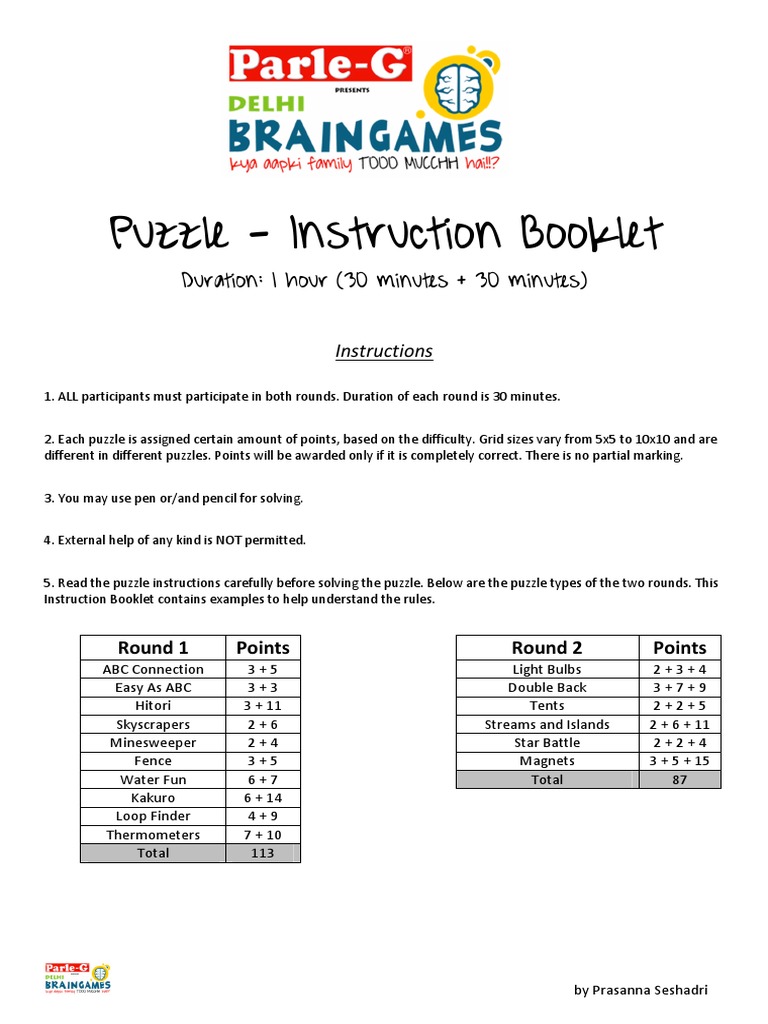 Instruction Booklet Puzzles | PDF