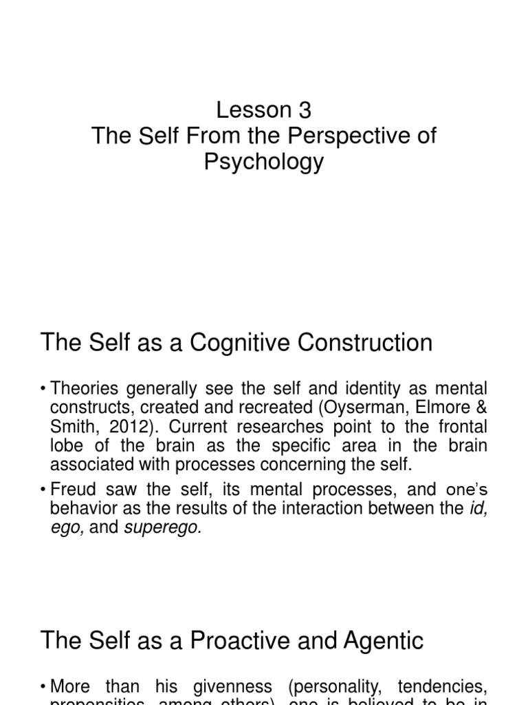 Understanding The Self - Lesson 3 | PDF