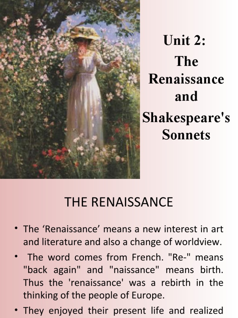 Unit 2 - Shakespeare Sonnets | PDF | William Shakespeare | Poetic Form