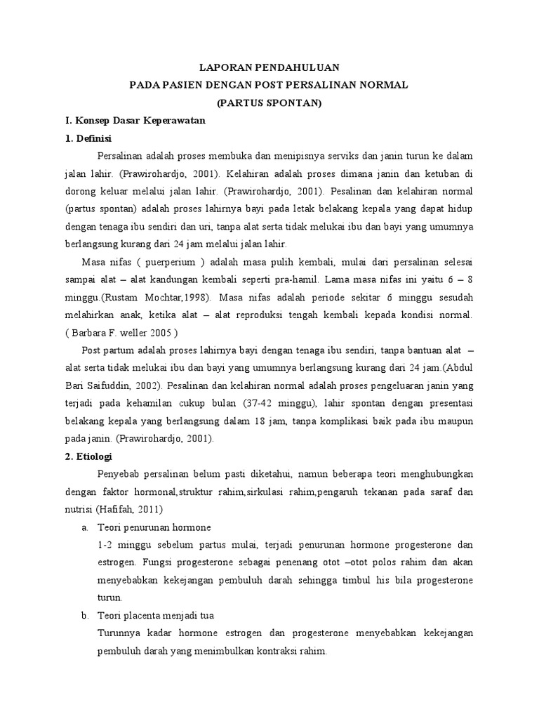 LP POST PARTUM SPONTAN | PDF