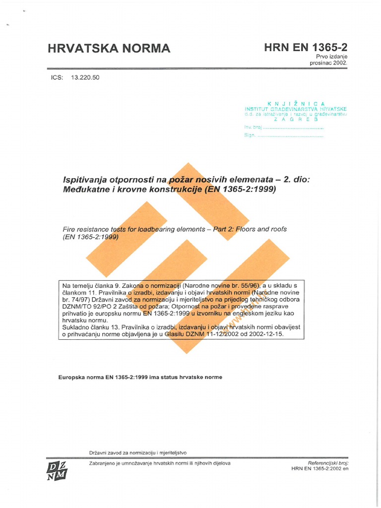HRN EN 1365-2 | PDF