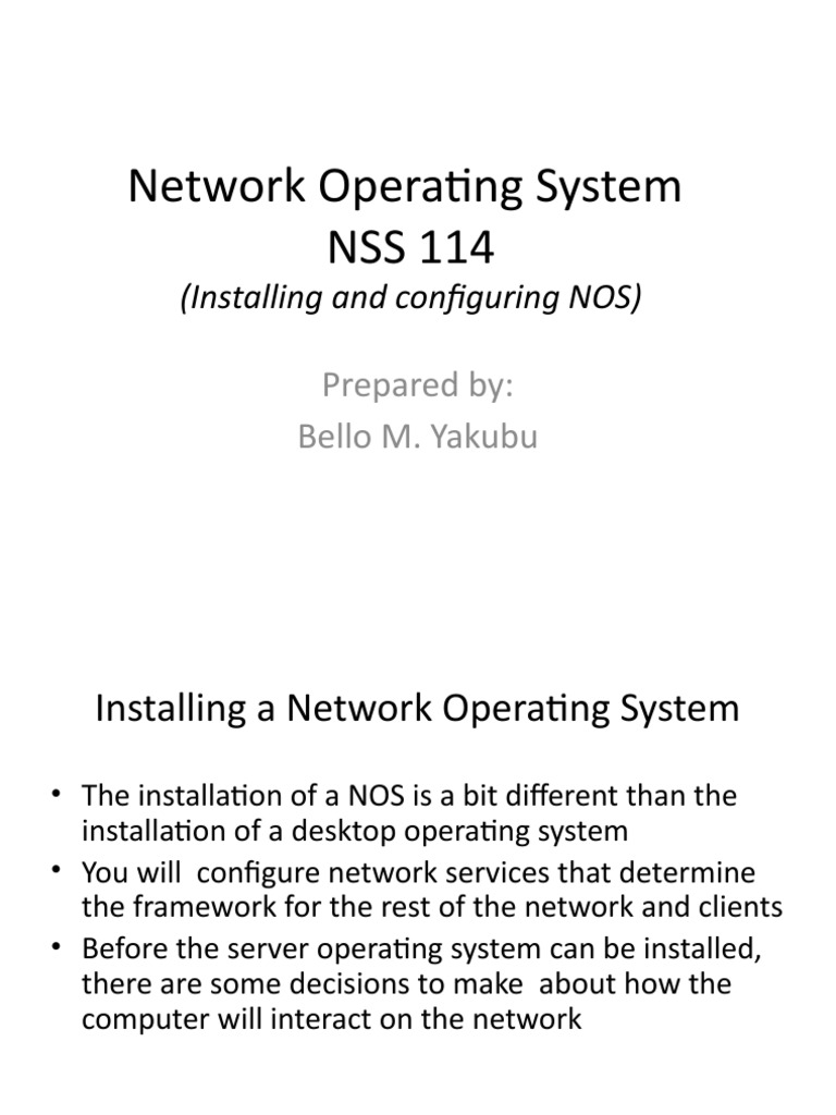 Installing and Configuring NOS | PDF | Operating System | File System