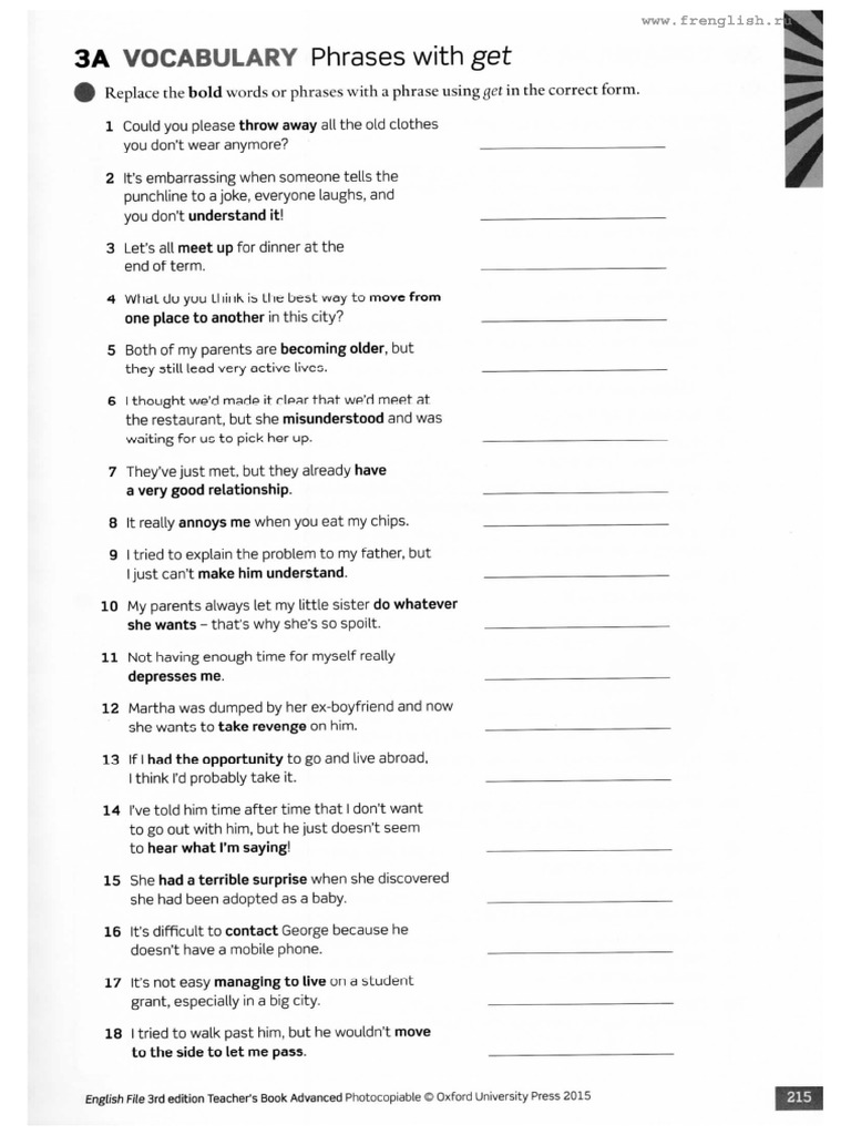 Adv. Phrases With Get | PDF
