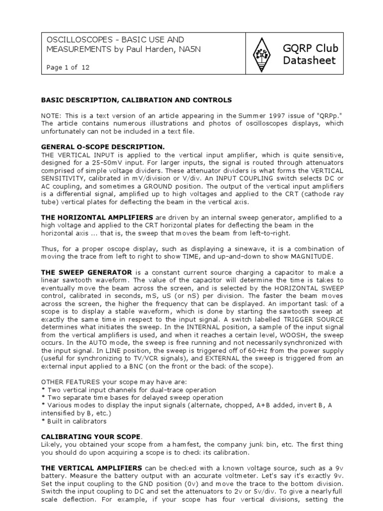 How To Use An Oscilloscope | Download Free PDF | Amplitude | Amplifier