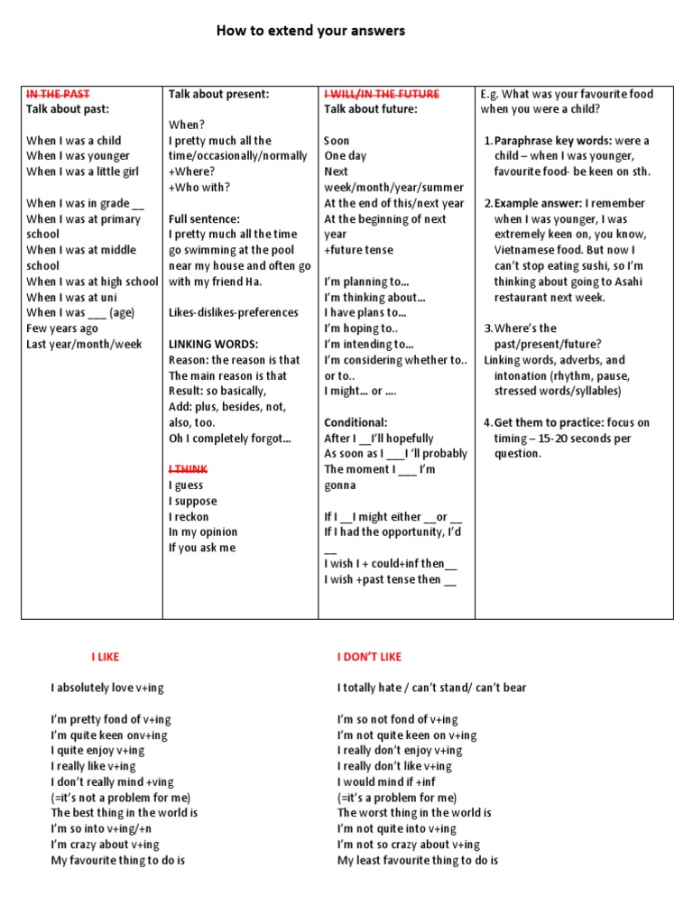 How To Extend Your Answers | PDF | Grammar | Cognition