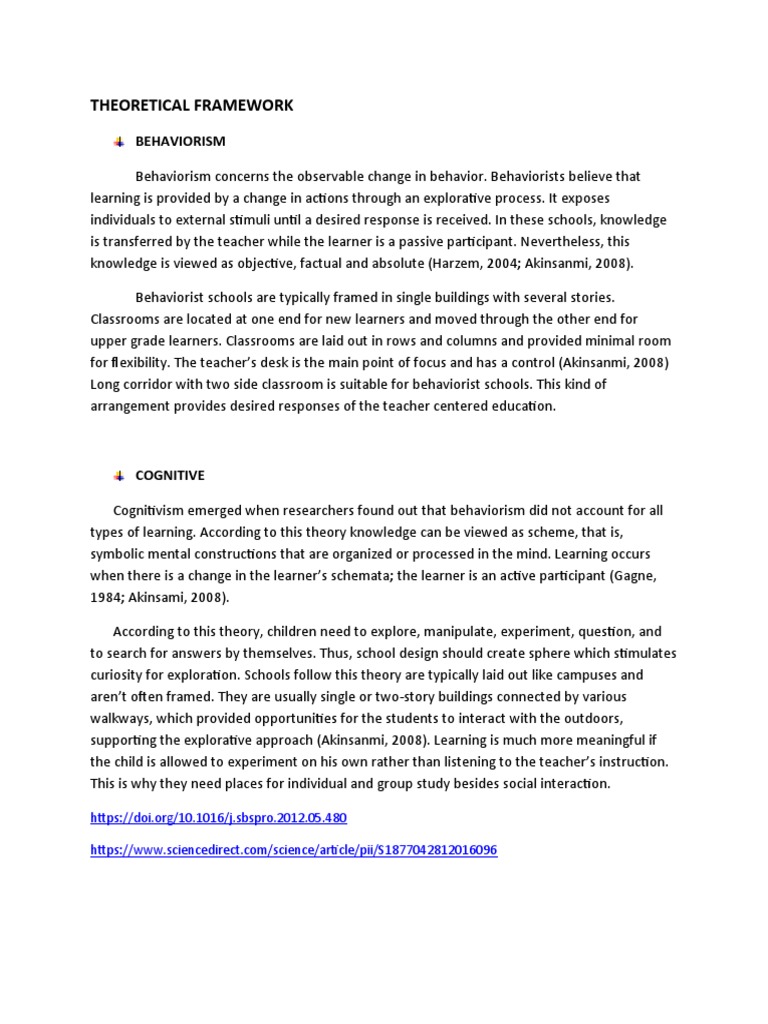 Theoretical Framework: Behaviorism | PDF | Constructivism (Philosophy ...