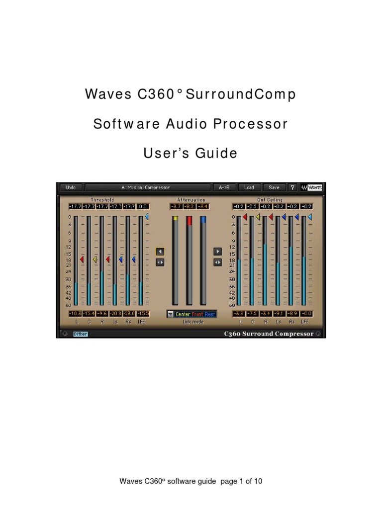 Waves C360° Surroundcomp Software Audio Processor User'S Guide | PDF | Electronics ...