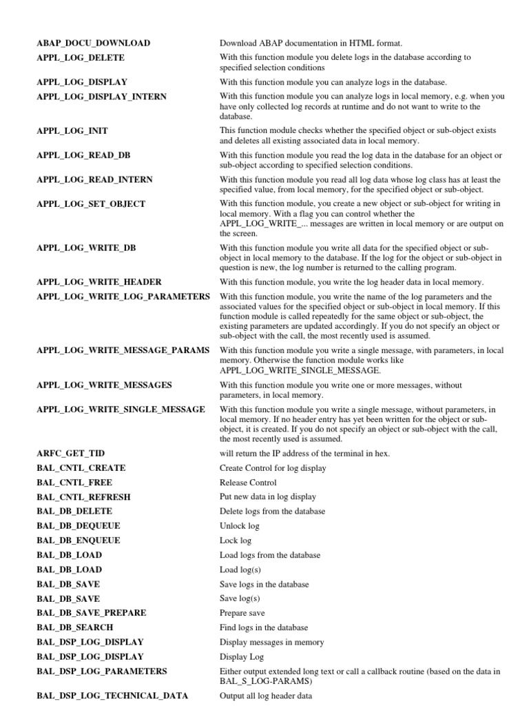 (Ebook) Sap - Abap Functions | PDF | Subroutine | Windows Registry