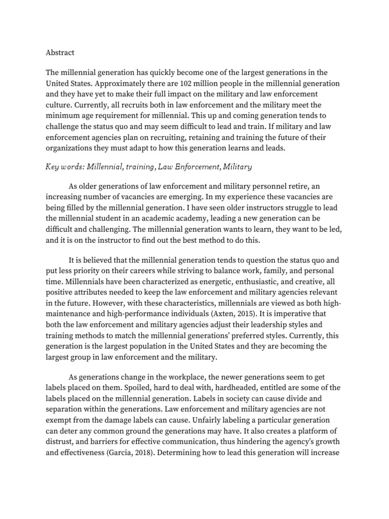 Millennial Impact On Law Enforcement and Military | PDF | Mentorship | Millennials