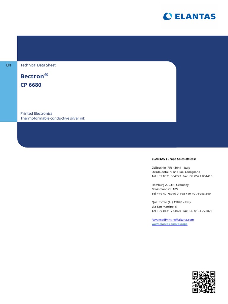 Bectron: Technical Data Sheet | PDF | Ink | Materials