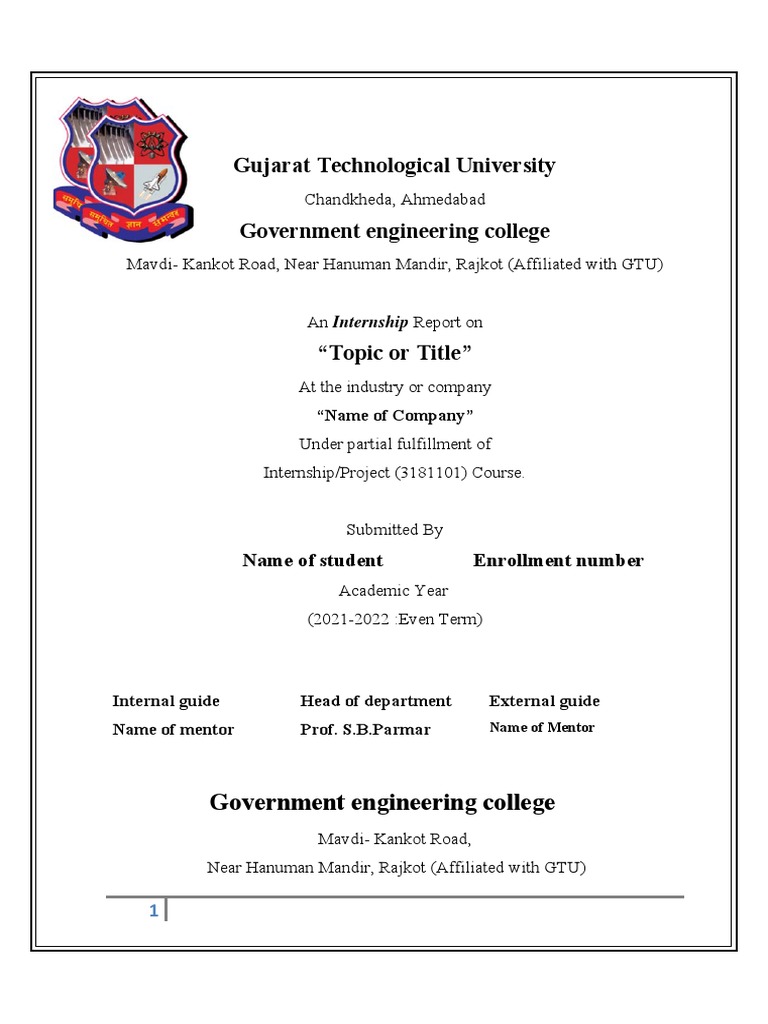 8th Sem Internship-Project Report Guidelines | PDF | Computing