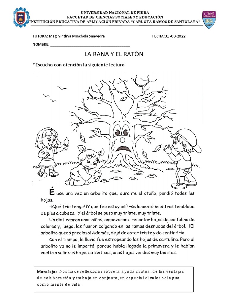 U1-Tarea N °3 - Comprensión Lectora - El Árbol Sin Hojas. | PDF ...