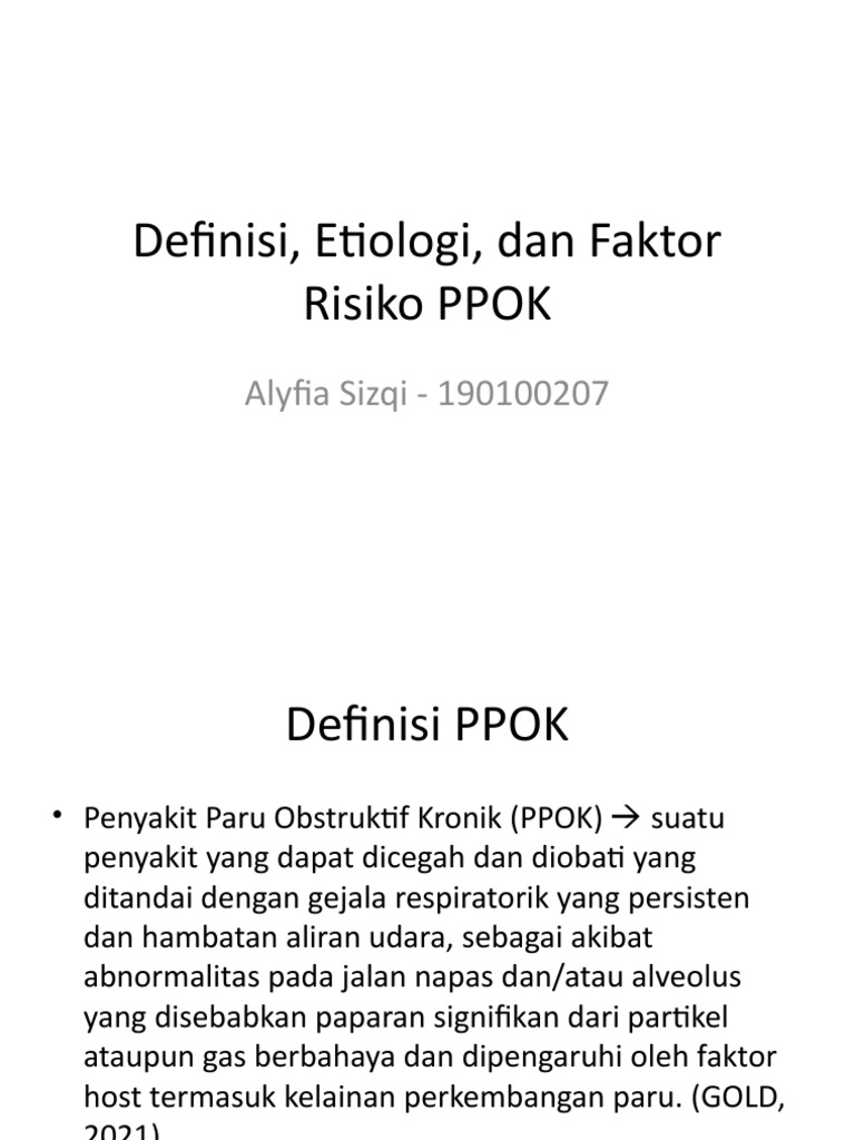 Definisi, Etiologi, Dan Faktor Risiko PPOK | PDF