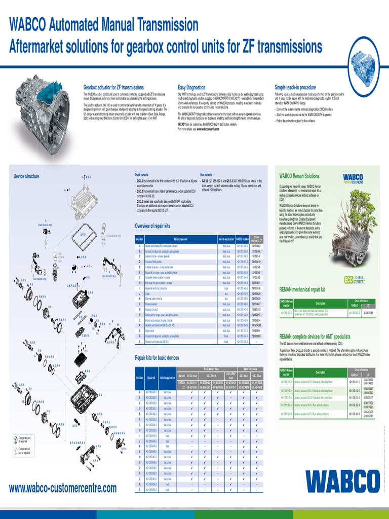 WABCO Automated Manual Transmission Aftermarket Solutions For Gearbox ...