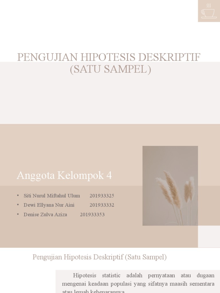 Pengujian Hipotesis Deskriptif Kel 4 | PDF
