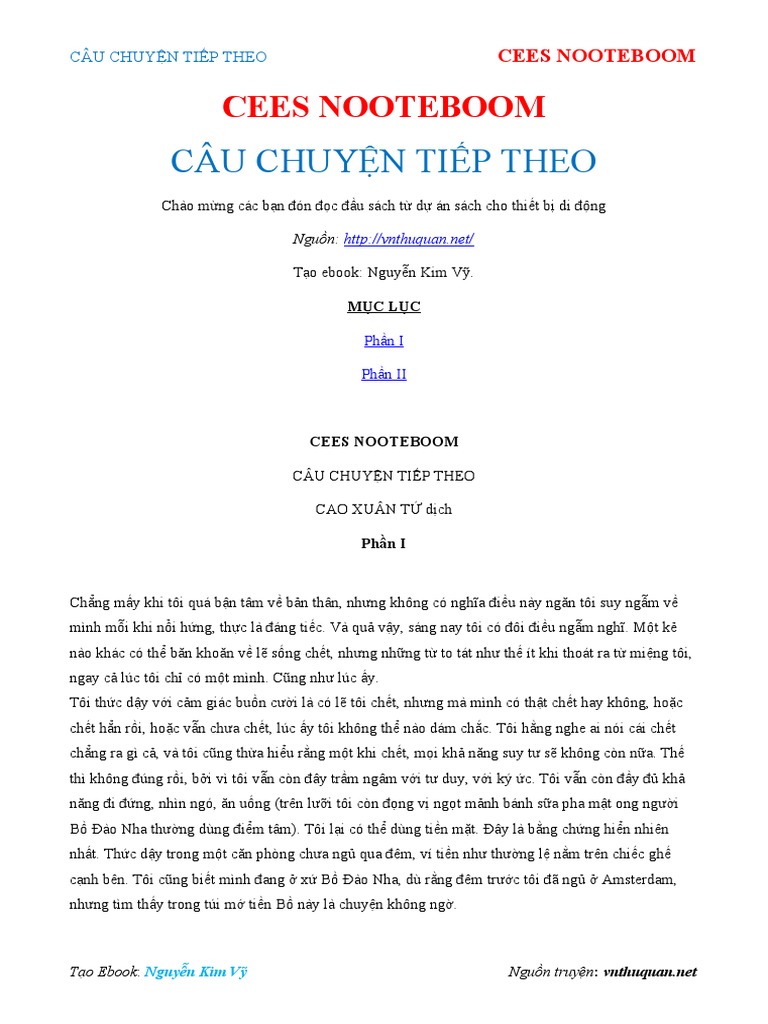 CÂU CHUYỆN TIẾP THEO - CEES NOOTEBOOM | PDF