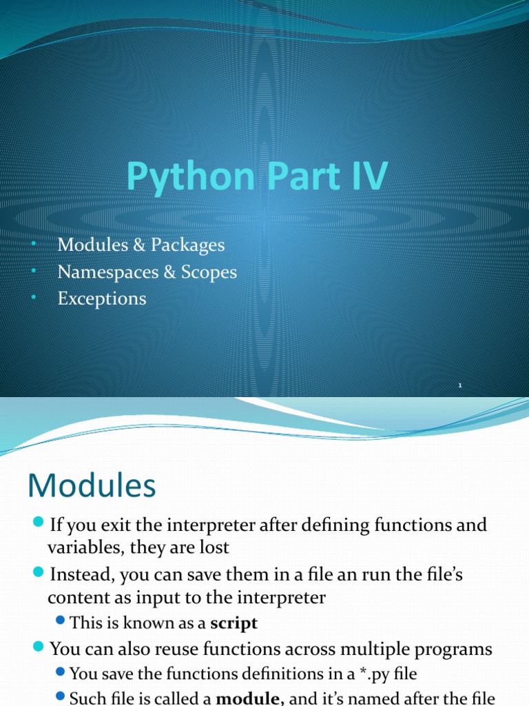 Python Part IV | PDF | Scope (Computer Science) | Namespace