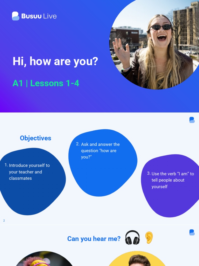 Hi, How Are You?: A1 - Lessons 1-4 | PDF