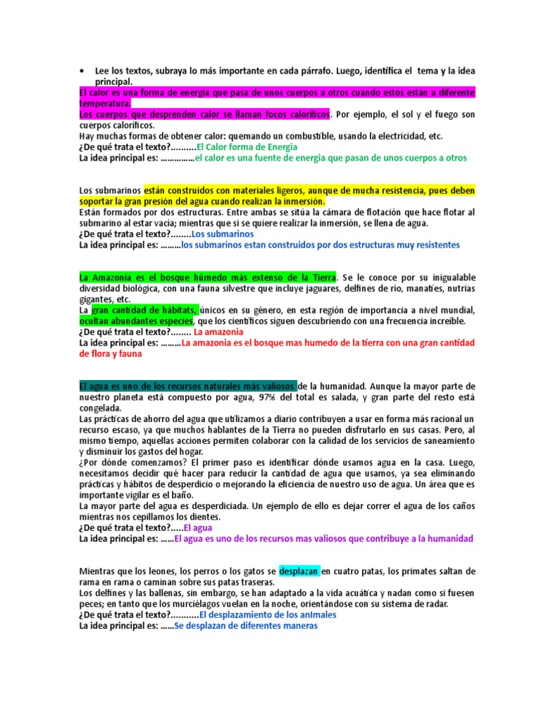 Práctica-Identifica El Tema | PDF | Agua | Aves