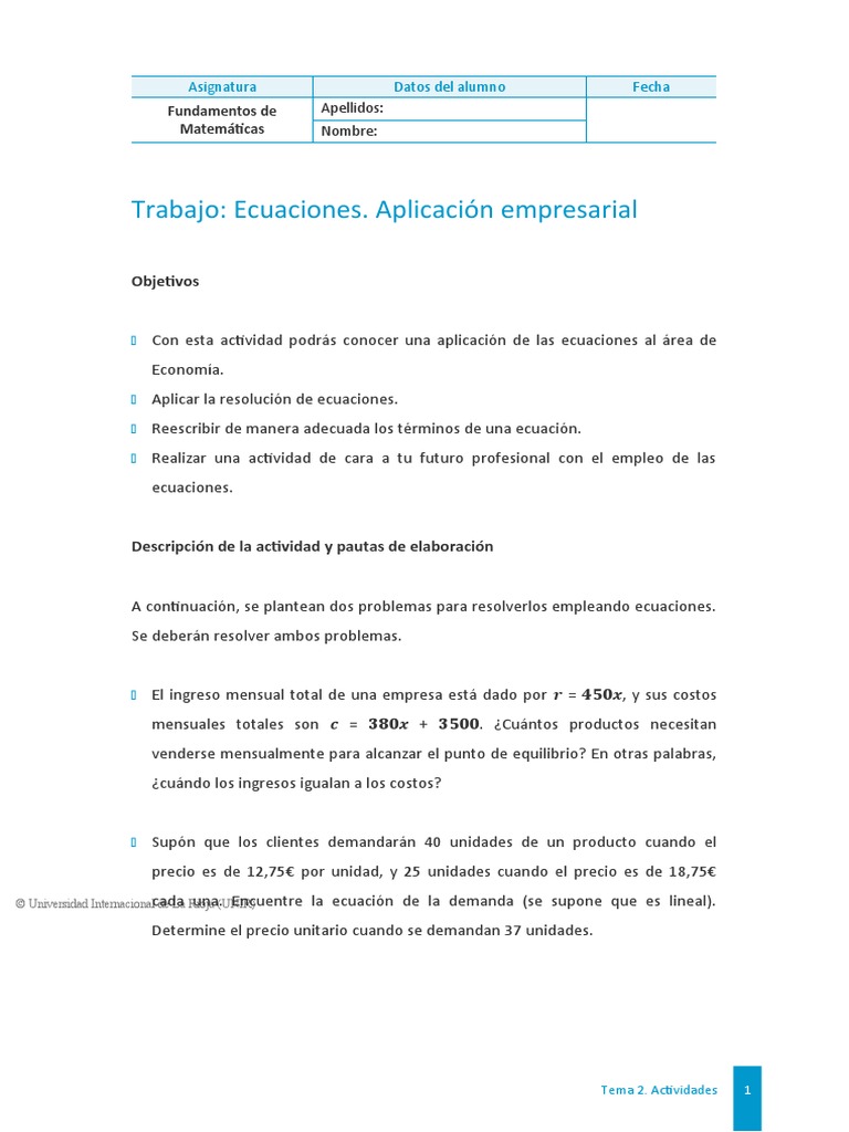 Tarea Matematica Aplicada 1 | PDF | Precios | Ecuaciones Tarea Matematica Aplicada 1 | PDF | Precios | Ecuaciones