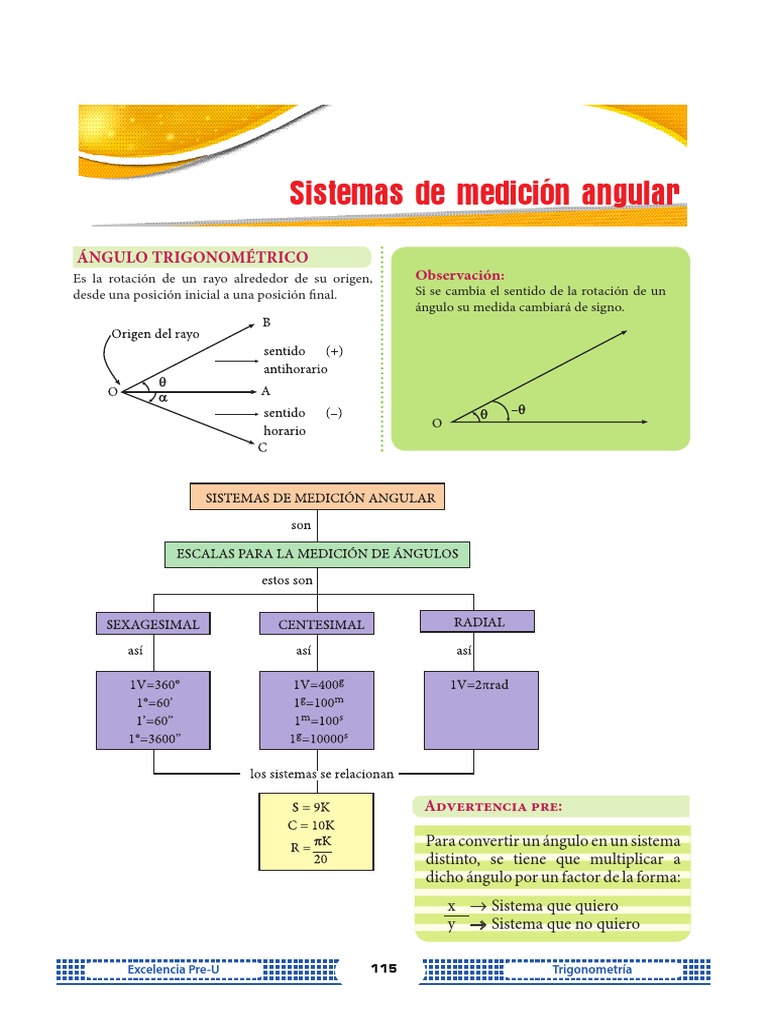 01 Sistemas de Medicion Angular | PDF | Triángulo | Ángulo 01 Sistemas de Medicion Angular | PDF | Triángulo | Ángulo