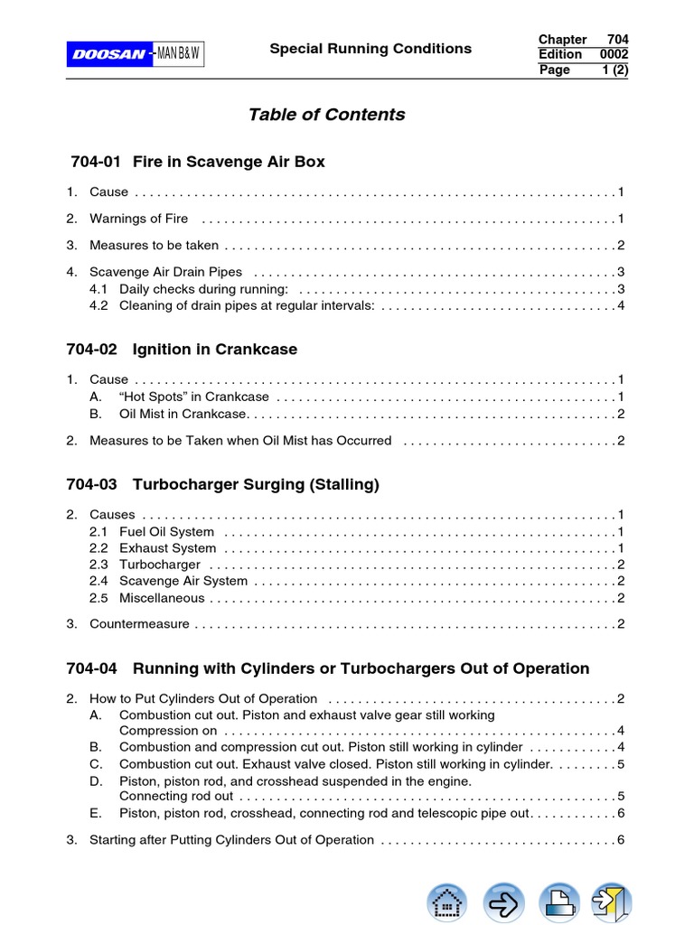 704-01 Fire in Scavenge Air Box: Man B&W | PDF | Piston | Turbocharger