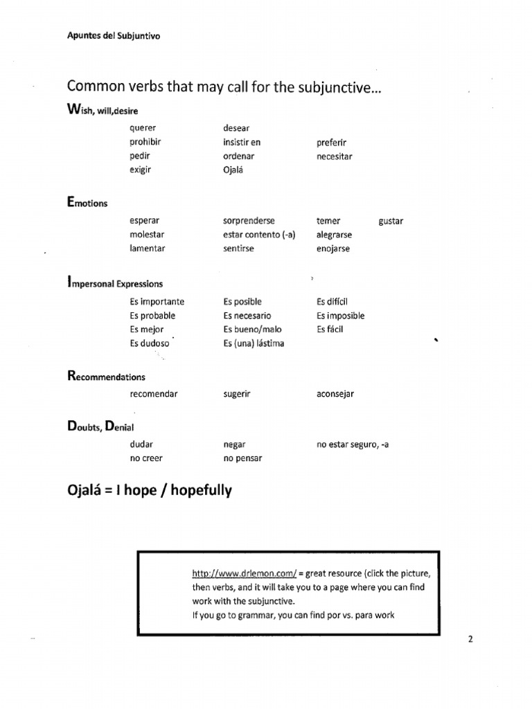 Weirdo Verb Handout | PDF
