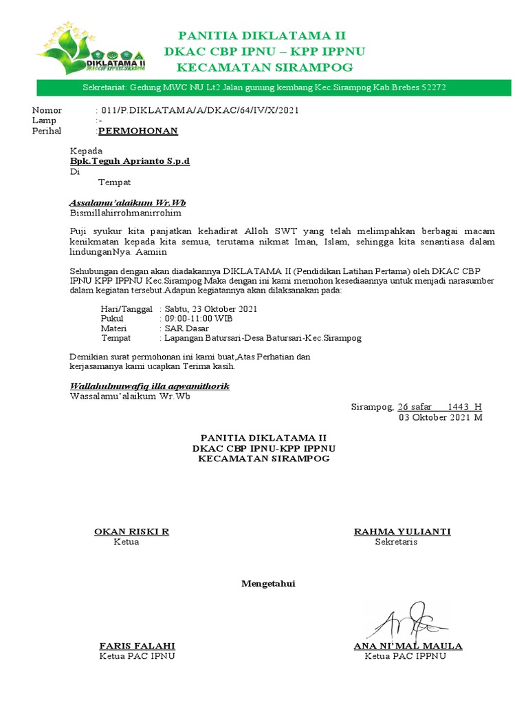 Surat DKC CBP KPP | PDF