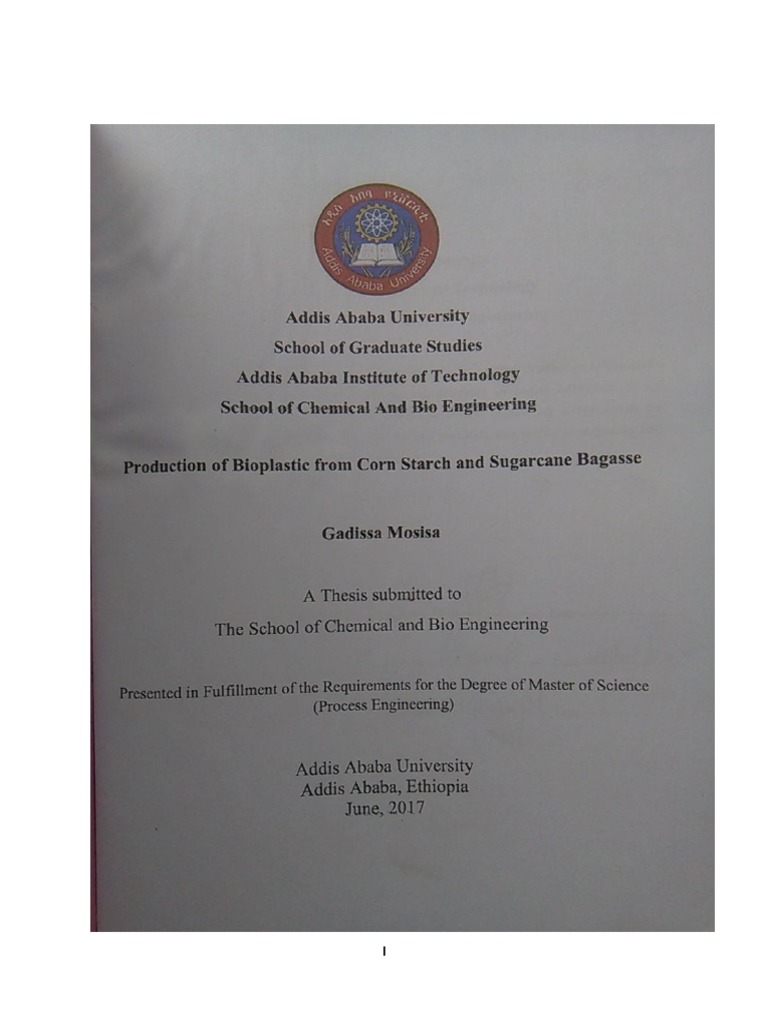 Gadissa Mosisa | PDF | Plastic | Biodegradation