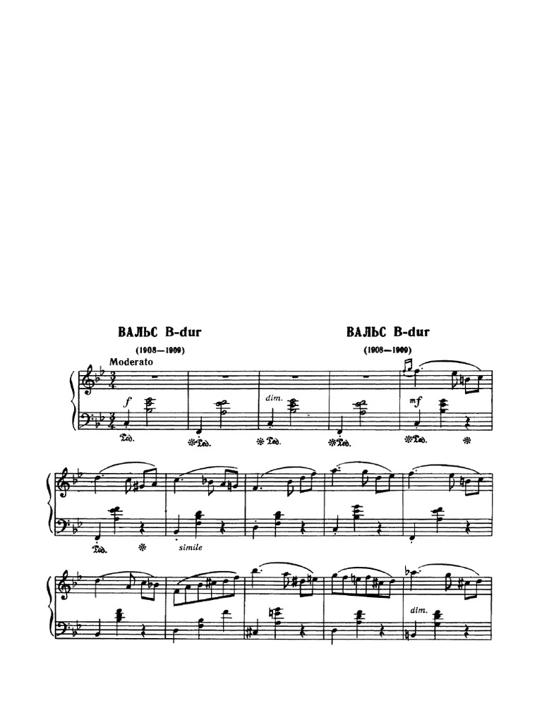 Revutsky - Waltz B Major | PDF