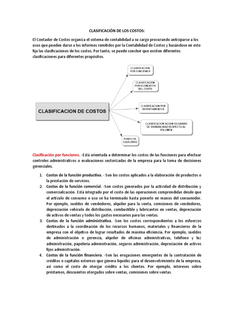 Clasificación de Los Costos | PDF | Costo | Contabilidad