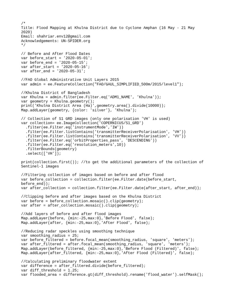 GEE S1 GRD Script ShahriarRahman | PDF | Signal Processing | Vision