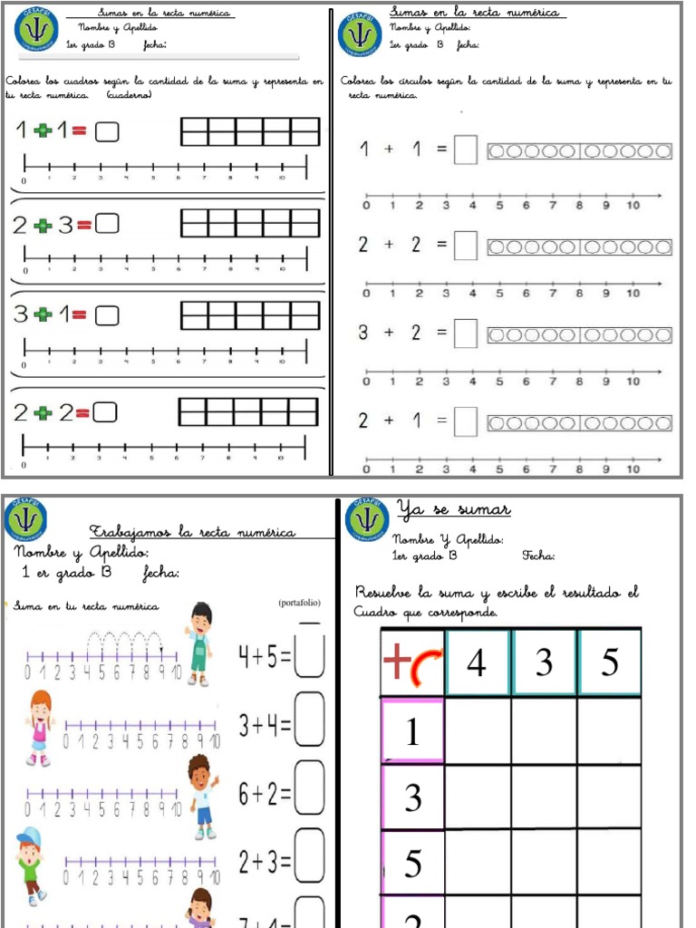 Sumas en la Recta Numérica 1er Grado | PDF