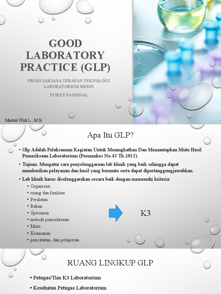 Good Laboratory Practice (GLP) : Prodi Sarjana Terapan Teknologi Laboratorium Medis Stikes ...