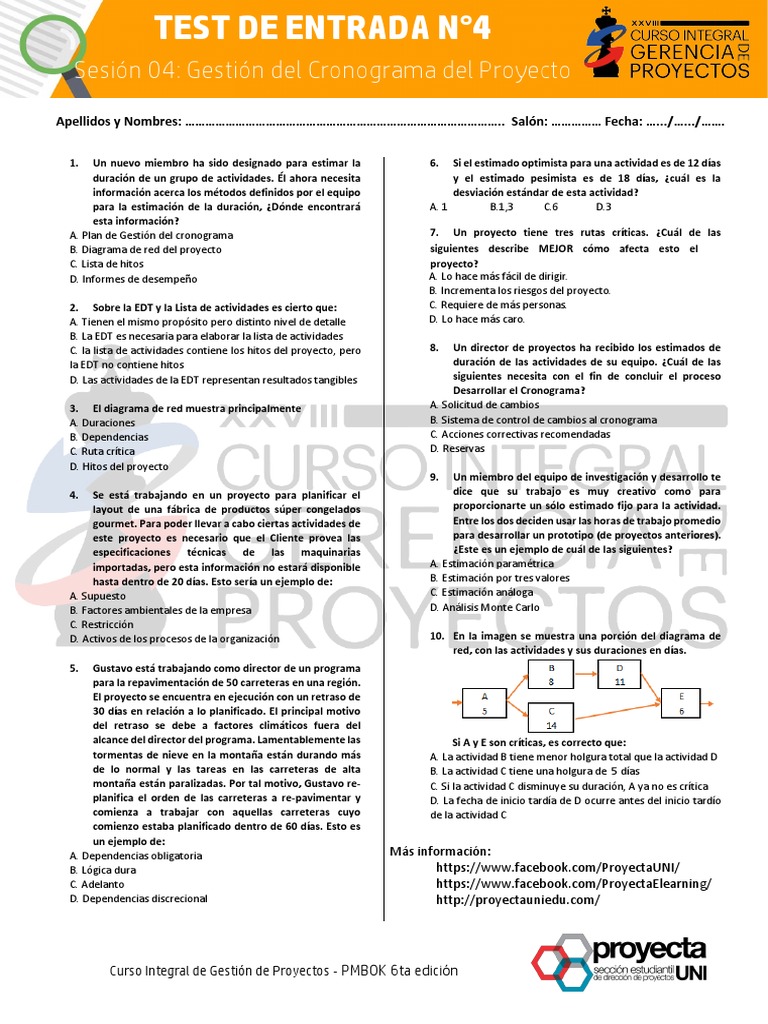 TE4 Cronograma Alumno | PDF | Tecnología e ingeniería