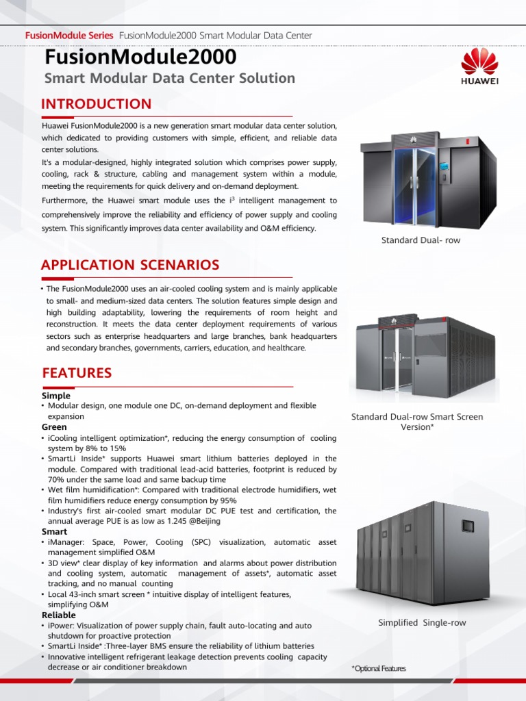 Fusionmodule2000: Smart Modular Data Center Solution | PDF | Data ...