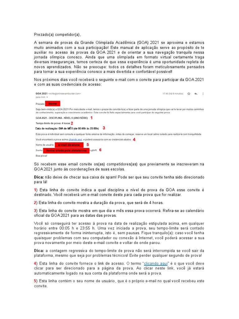 Guia de Provas GOA 2021 | PDF | Tempo | Janela (informática)