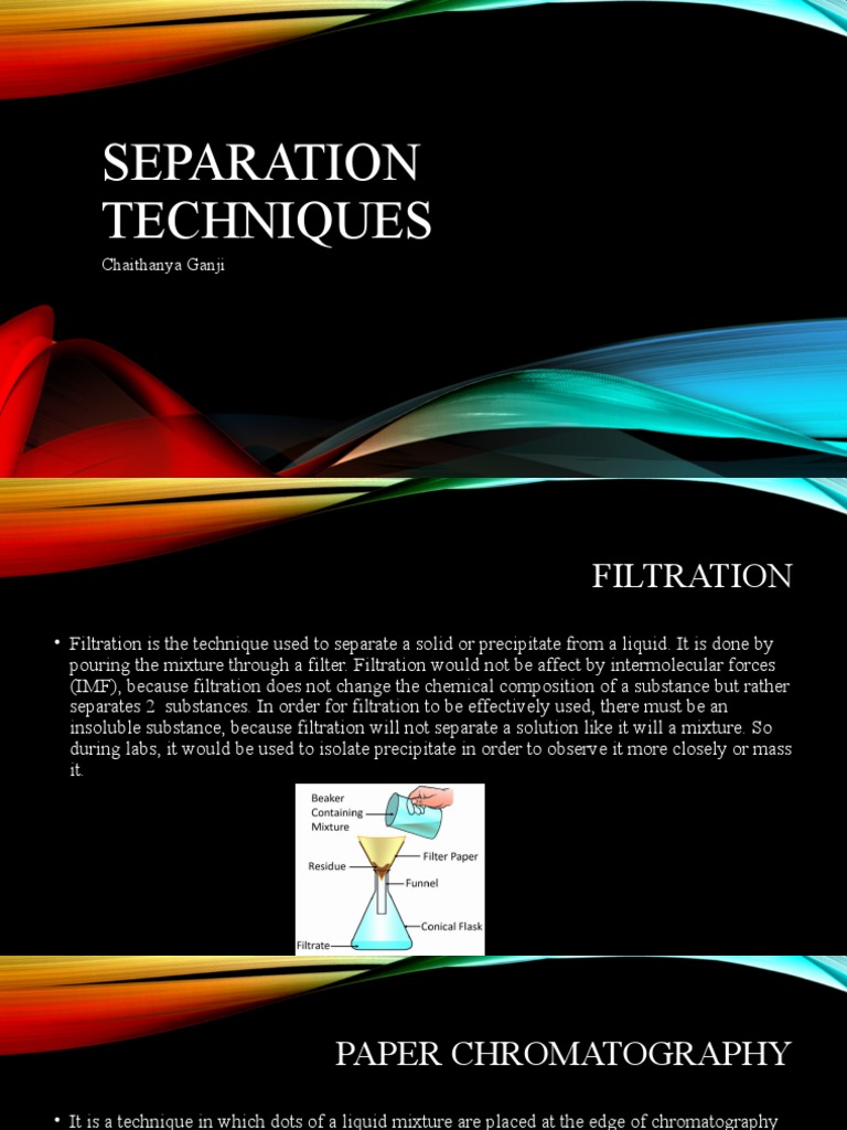 Separation Techniques | PDF | Filtration | Distillation