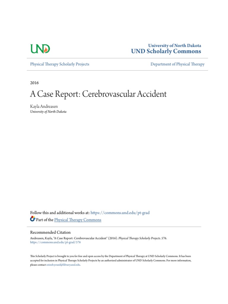 Cerebrovascular Accident Case Report | PDF | Stroke | Physical Therapy
