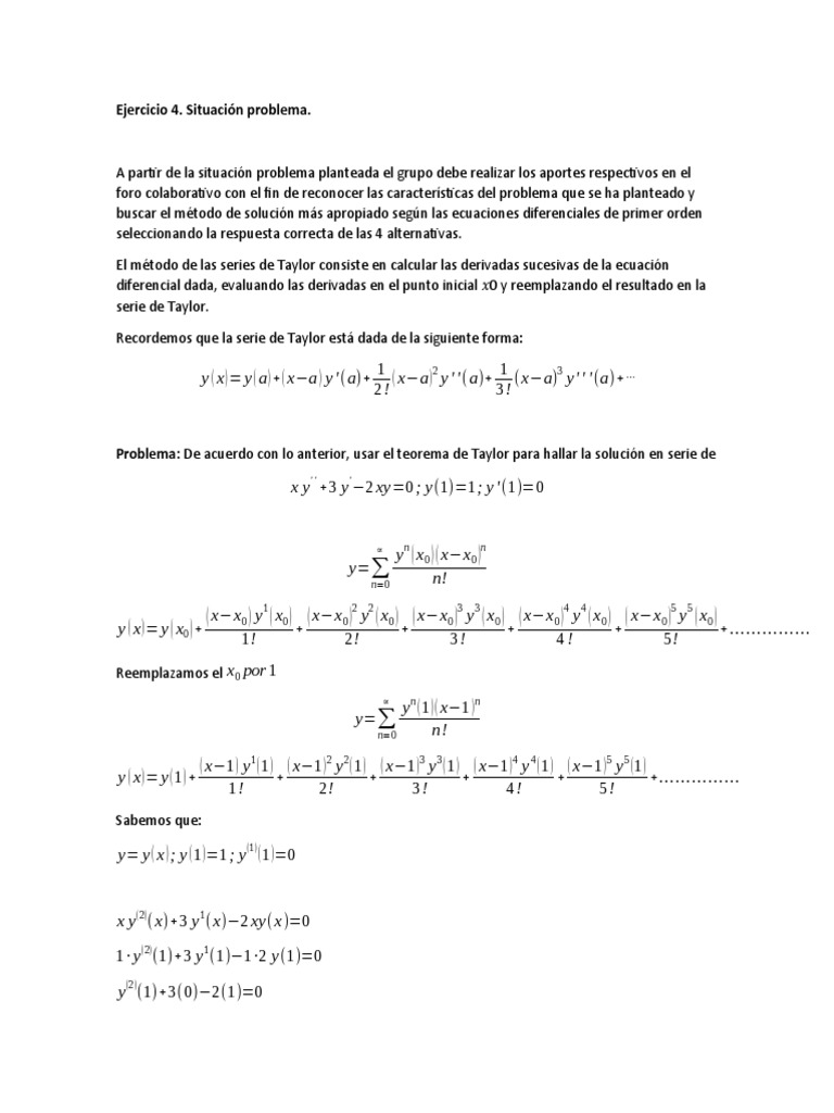 Ejercicio 4 Colaborativo Yenny Jimenez | PDF | Ecuaciones | Matemáticas