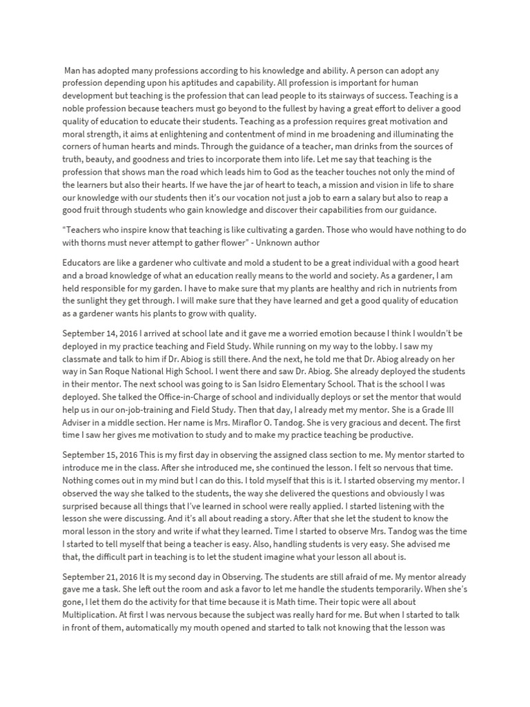 Narrative | PDF | Teachers | Mentorship