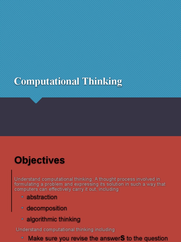 Computationalthinking 1 2 | PDF | Thought | Algorithms