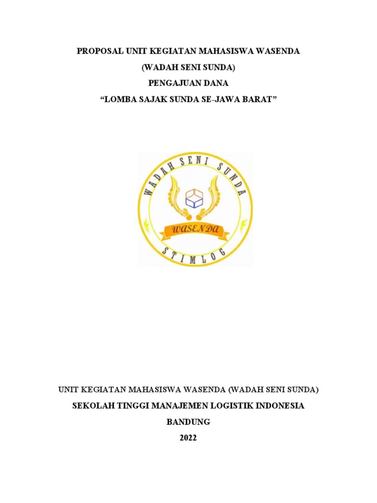 Proposal Ukm Wasenda Lomba Sajak Sunda Tahun 2022 (Revisi) | PDF