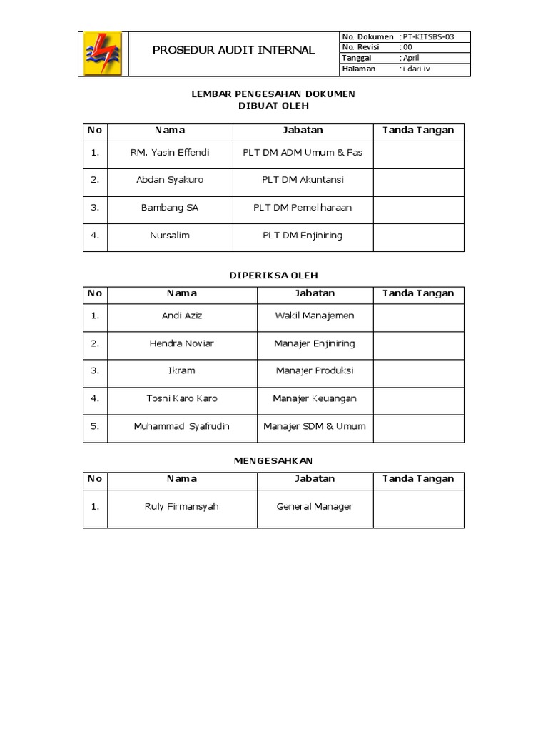 P SOP K3 012 Prosedur Audit Internal | PDF