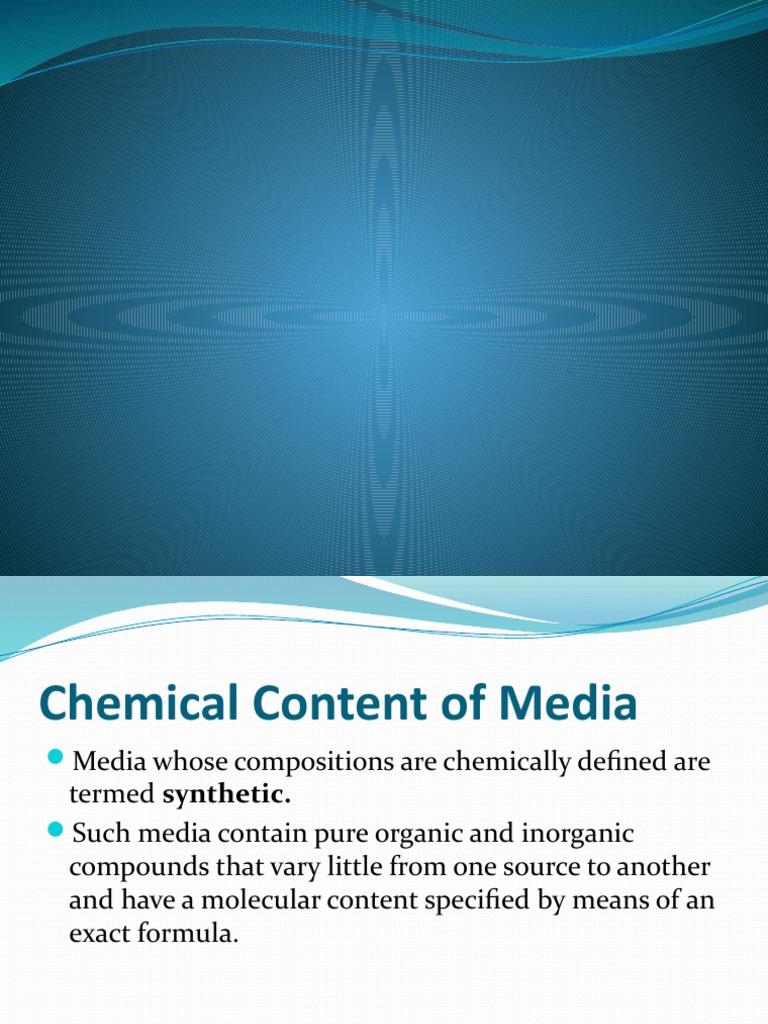 Chemical Media | PDF | Growth Medium | Organic Compounds