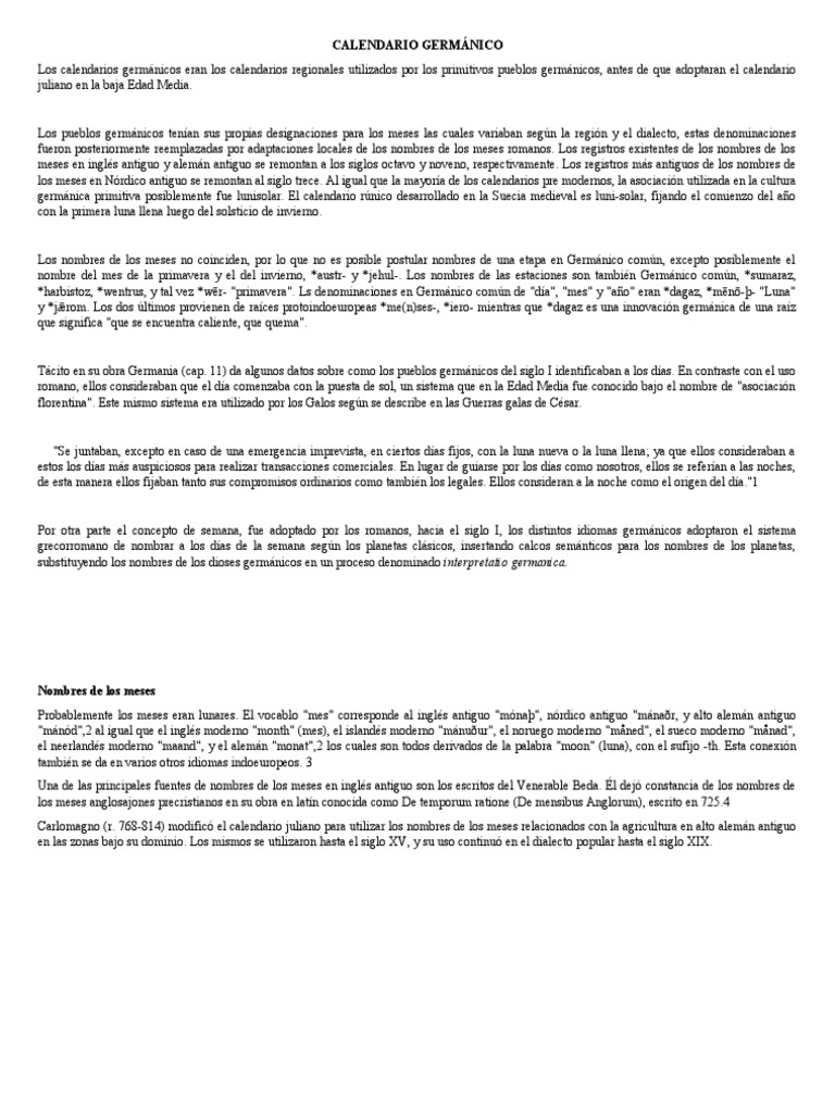 Calendario Germánico | PDF | Ciencias sociales | Historia