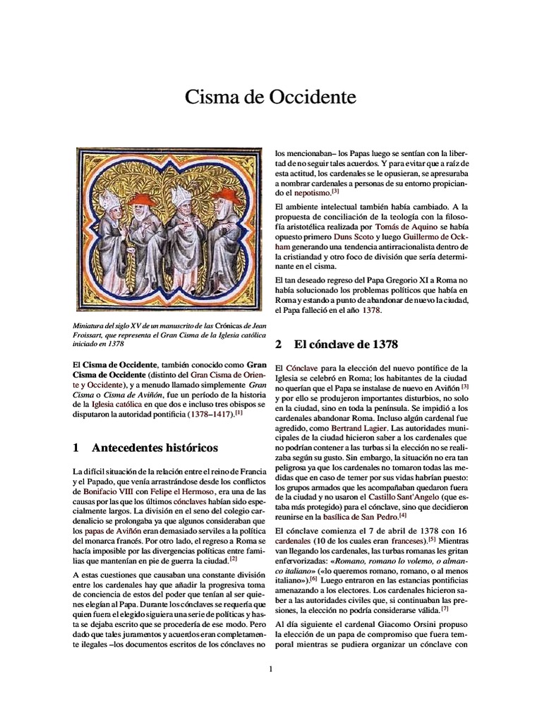 Cisma de Occidente-Resumen | PDF | Santa Sede | Iglesia Católica