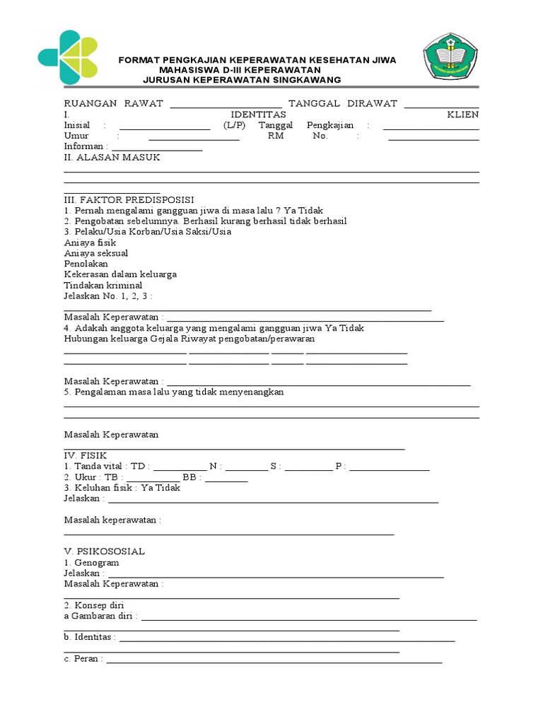 Format Pengkajian Keperawatan Jiwa | PDF | Bisnis | Pengelolaan ...
